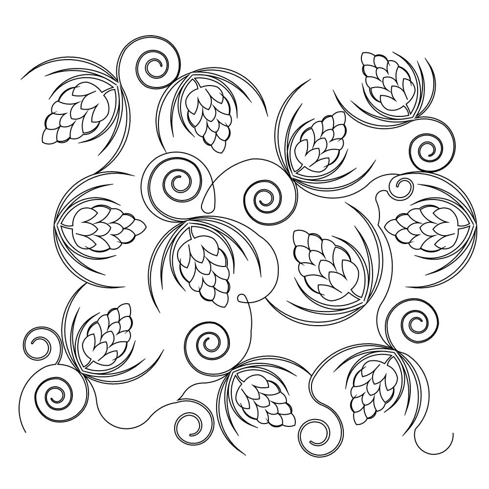 pine cone swirl pano Digital Pattern | Sweet Dreams Quilt Studio - Edge to Edge Quilting Patterns